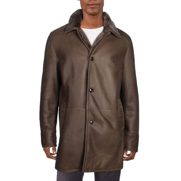 Gallotti | Jackets & Coats | Gallotti Mens Brown Leather Shearling ...